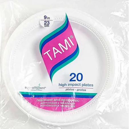 PLATO PLASTICO 23 TAMI X 20 UND